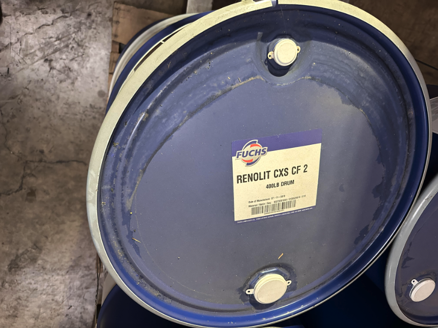Bulk Lot of Fuchs CF1 & CF2 Grease - QTY 93 400-lb Drums For Sale | Aucto