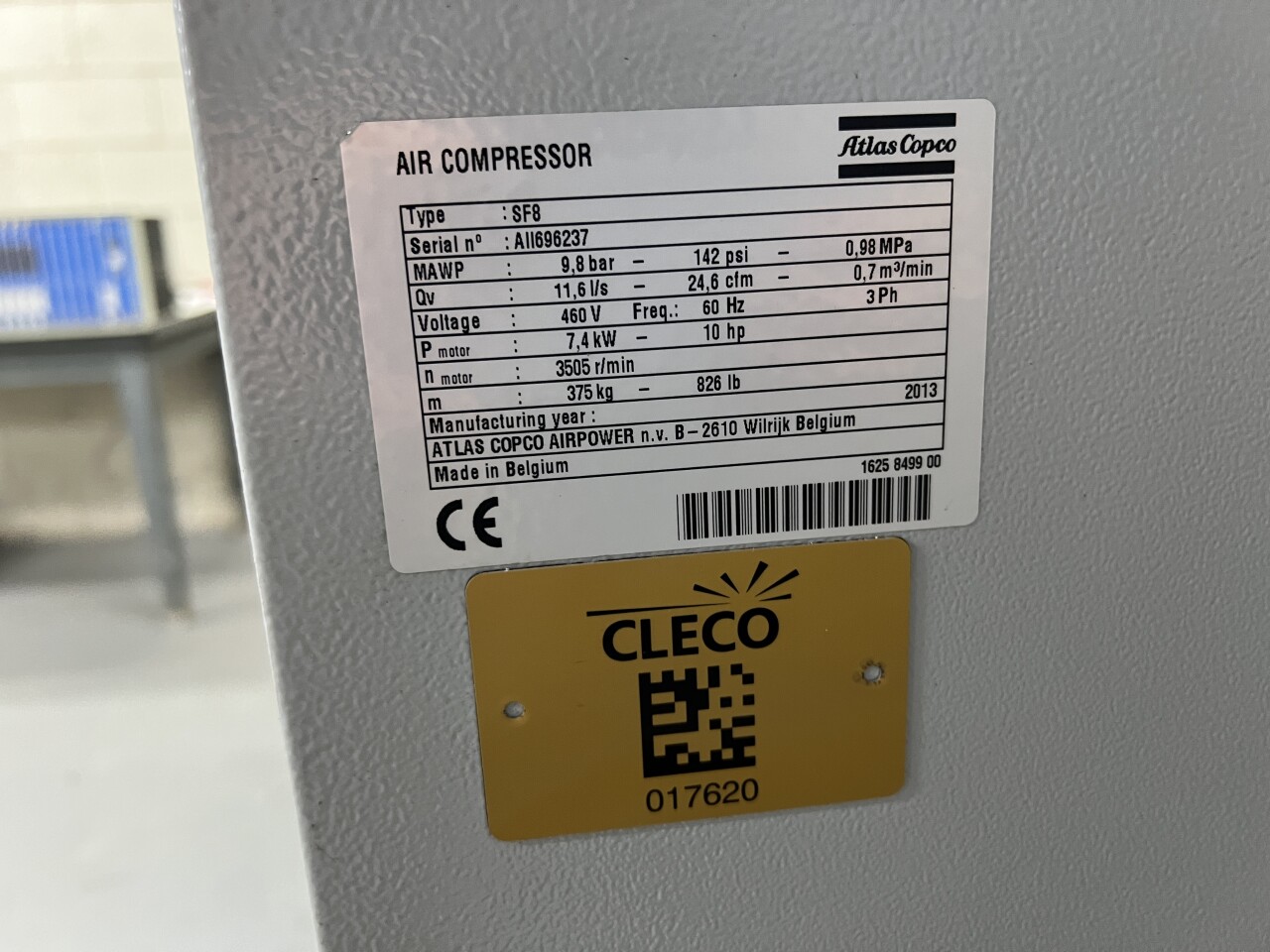 Atlas Copco SF8 rotary scroll air compressor