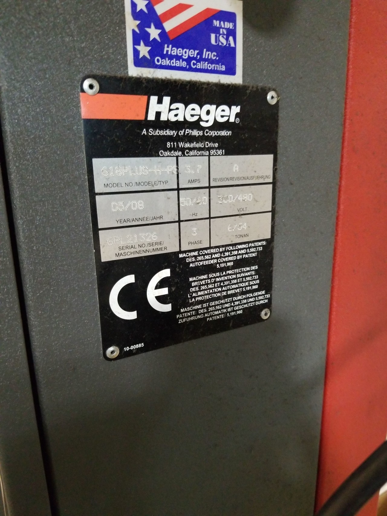 Haeger 618PLUS-H-PS Fastener Insertion System Press Machine For Sale ...