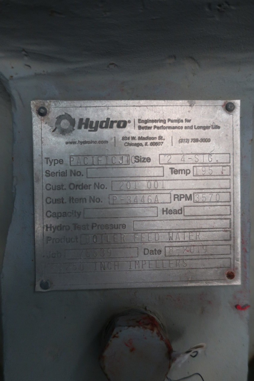 PACIFIC PUMPS JTC BOILER FEED WATER PUMP For Sale | Aucto