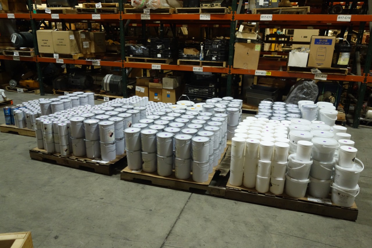 7 PALLETS OF VON ROLL EPOXY IMPREGNATING RESIN AND VARNISHES For Sale ...