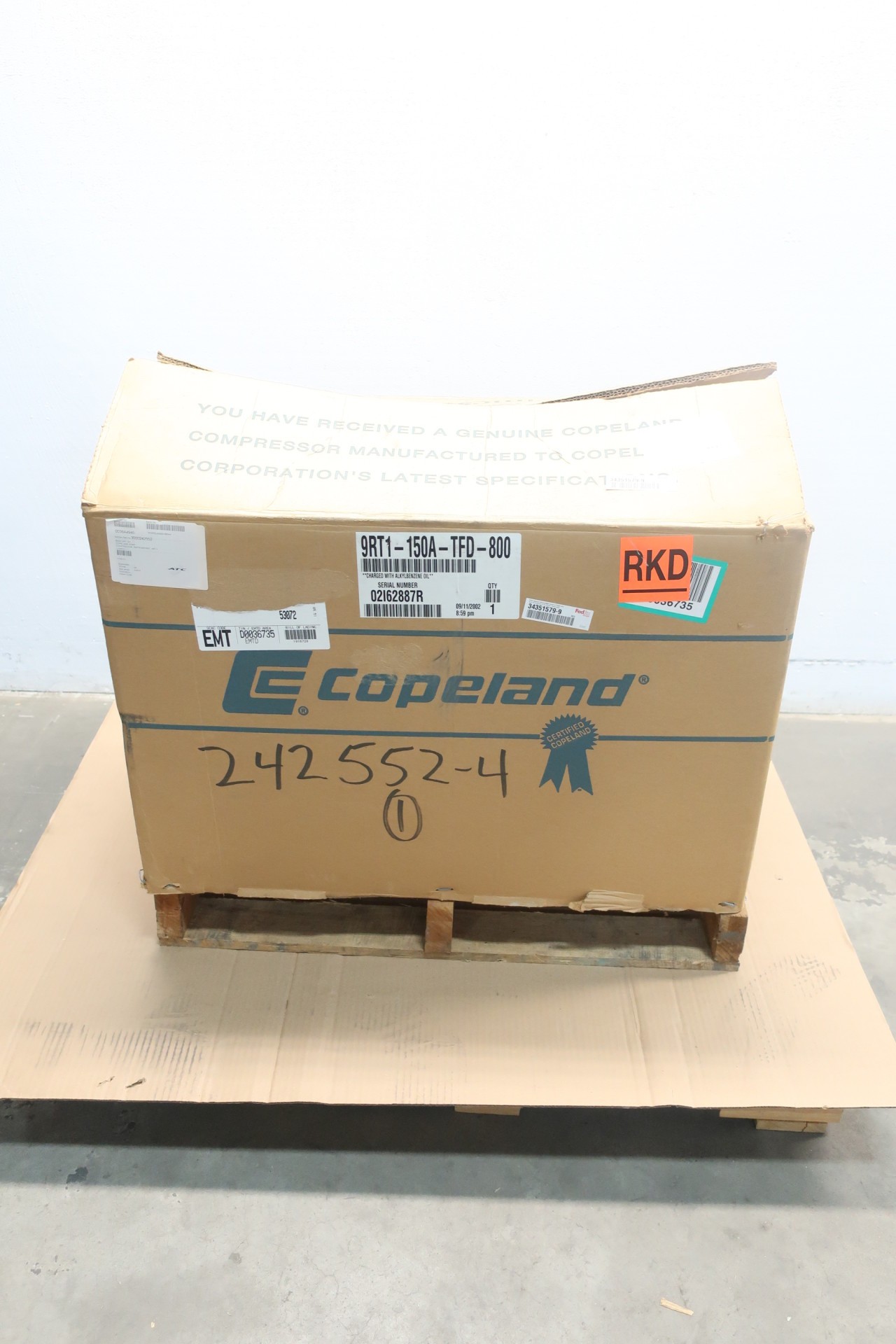 COPELAND 9RT1-150A-TFD-800 SEMI-HERMETIC AIR COMPRESSOR