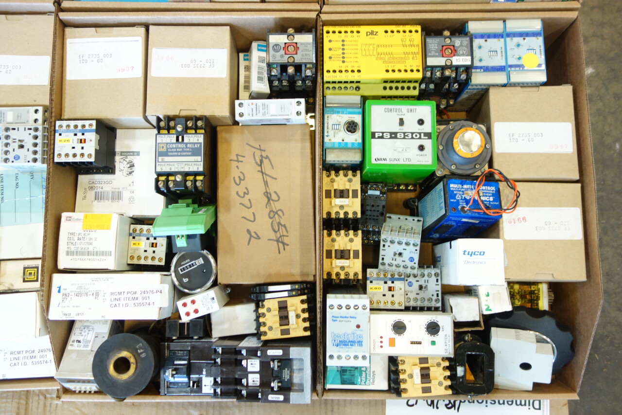 3 PALLETS OF ASSORTED ELECTRICAL TIMERS, RELAYS, COUNTERS For Sale | Aucto