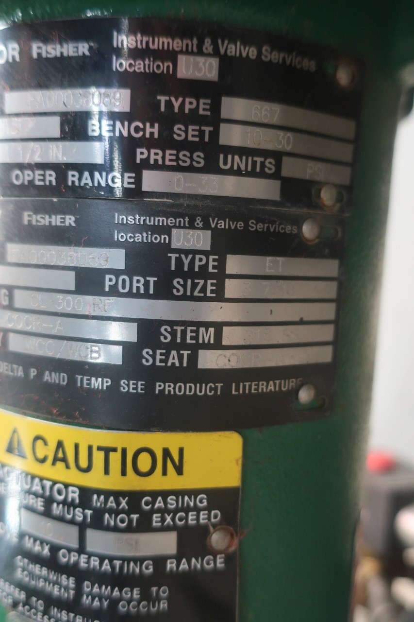 FISHER TYPE ET SIZE 45I 667 300 STEEL FLANGED 3IN CONTROL VALVE