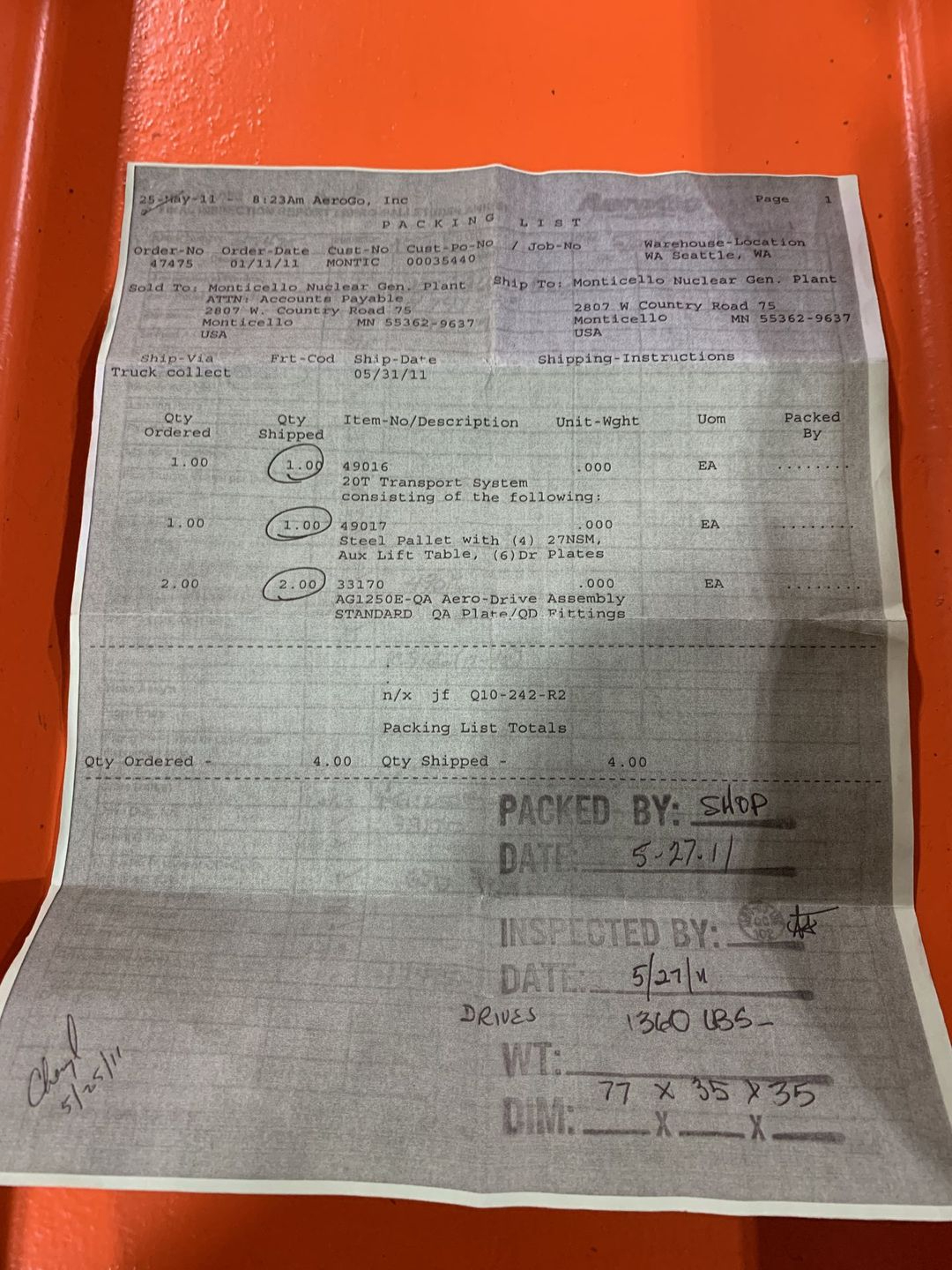2011 AEROGO 20T TRANSPORTER SYSTEM
