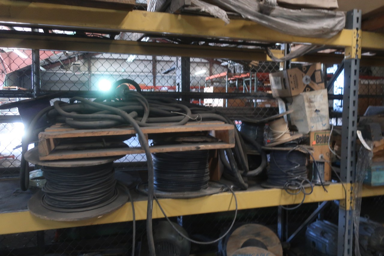 CONTENTS OF 1X SECTIONS OF PALLET RACKING, AC-MOTORS, WIRE, AMETEK O ...