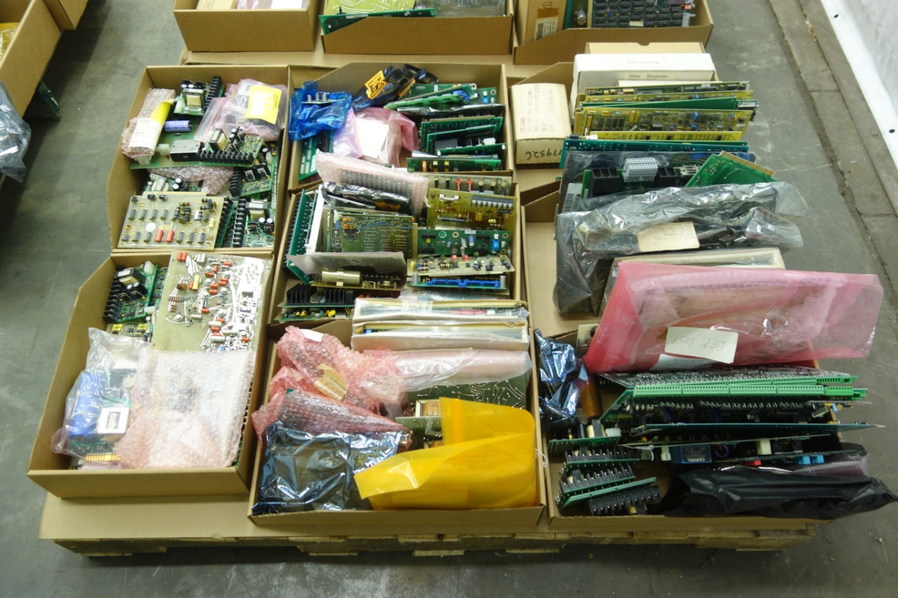 3 PALLETS OF ASSORTED PCB CIRCUIT BOARDS